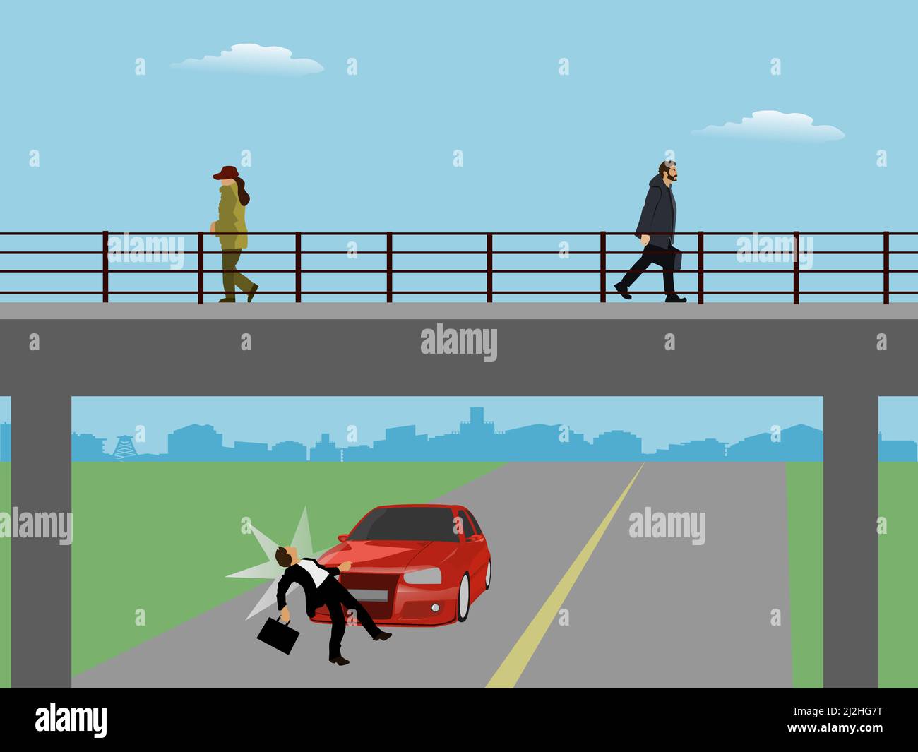 Safe walking overpass Stock Vector Images - Alamy