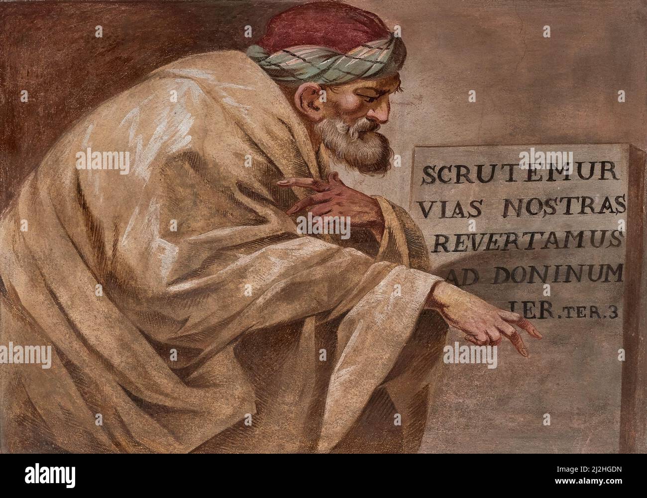 Prophet Jeremiah - fresco - Filippo Comerio - last years of 18th ...