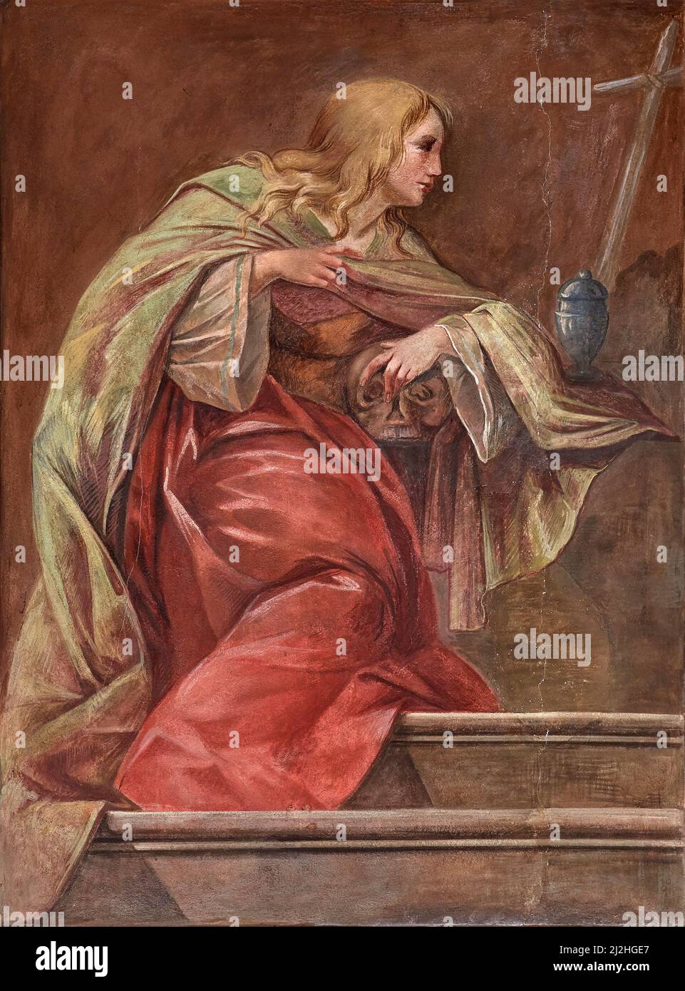 St. Mary Magdalene - fresco - Filippo Comerio - last years of 18th ...