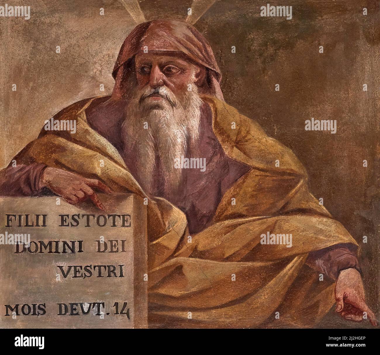 Prophet Moses - fresco - Filippo Comerio - last years of 18th century ...