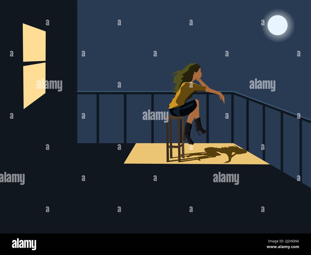 Woman window rear view Stock Vector Images - Alamy