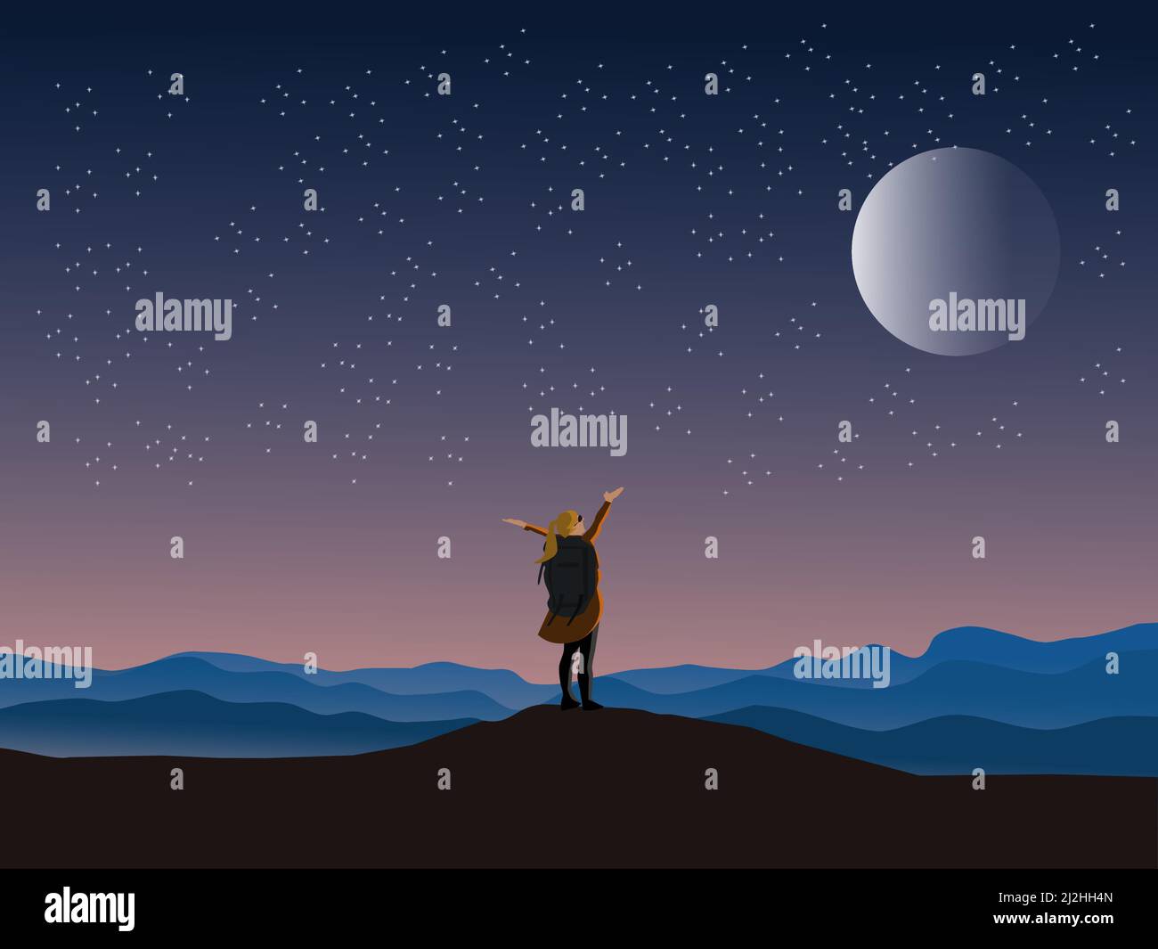 Cartoon Clear Night Sky