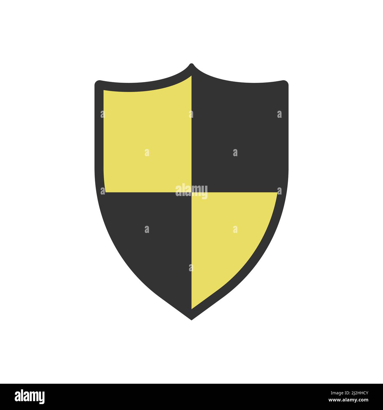 Black and yellow shield icon on white background Stock Vector Image ...