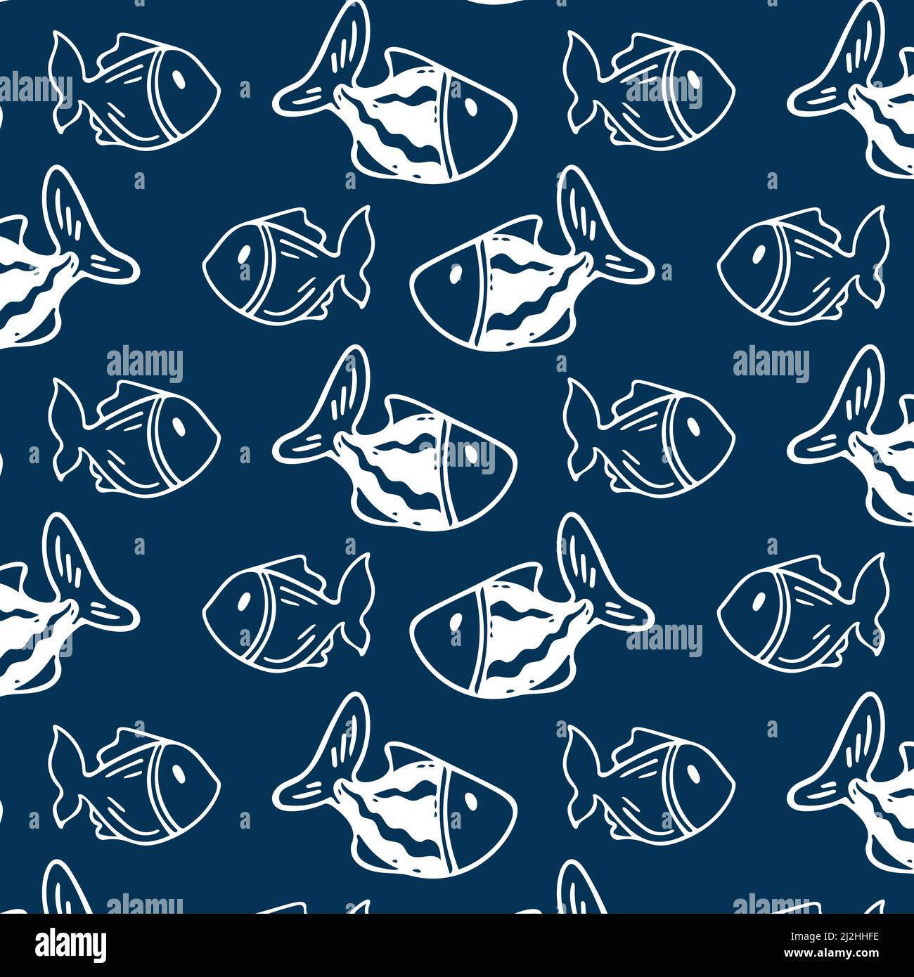 Seamless pattern of hand drawn doodle fish Stock Vector Image & Art - Alamy