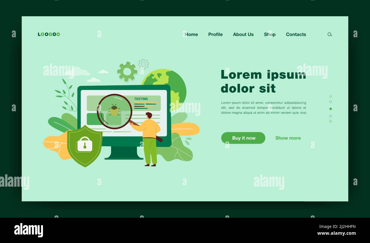 Cartoon metaphor of software assurance application or service. Flat ...