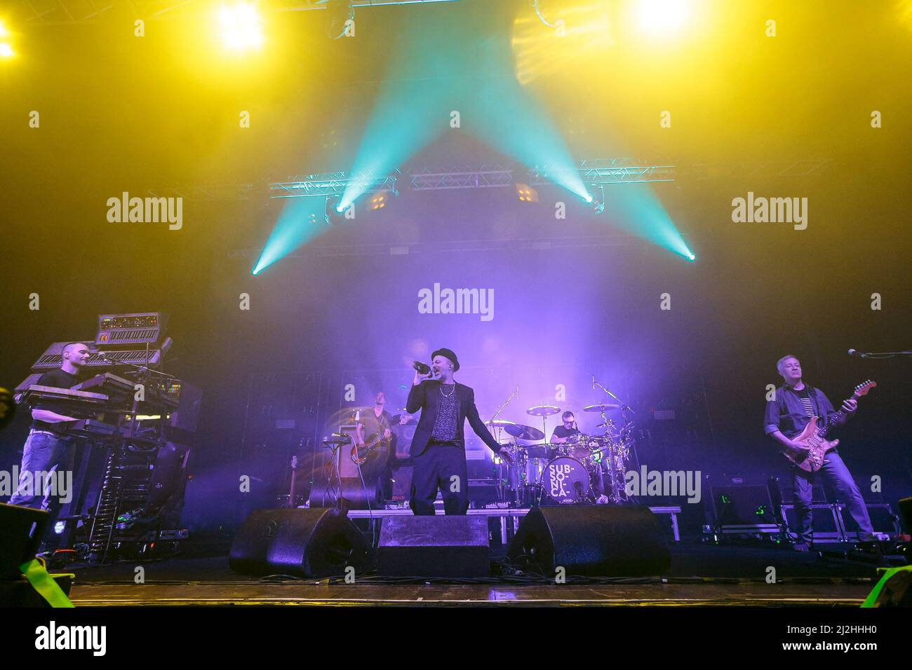 the Italian band Subsonica perform live the first concert of the tour ...