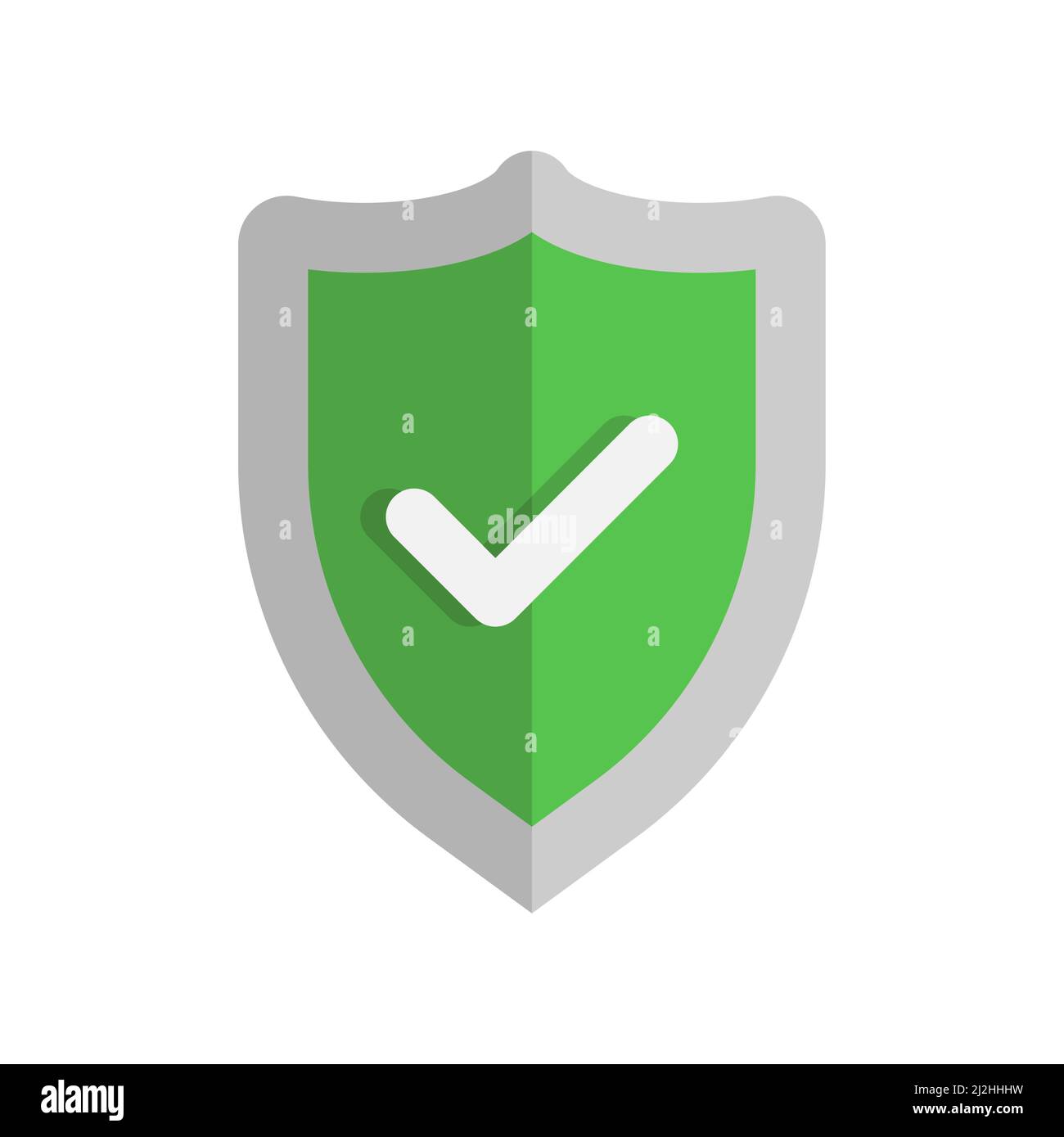 Green approval shield icon on white background Stock Vector Image & Art ...