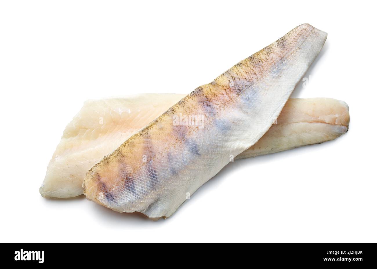 fresh raw zander filet isolated on white background, top view Stock ...