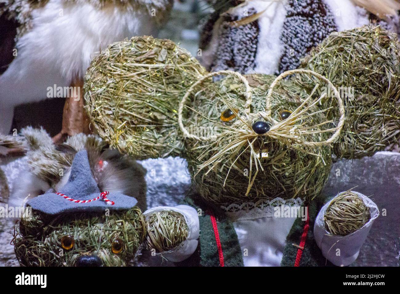 Straw mouse for sale at one of the many Christmas Markets in Vienna ...