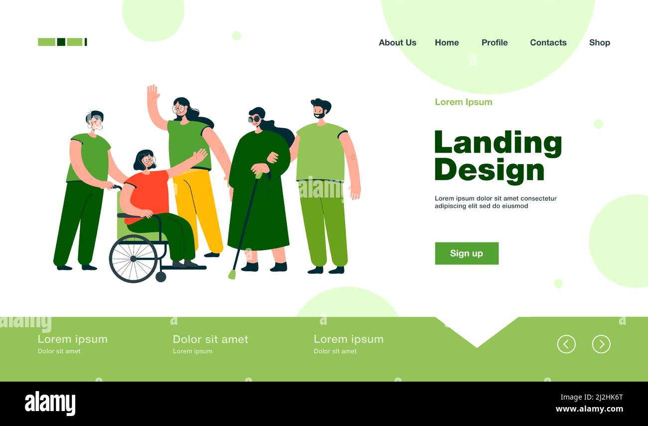 People disability support flat Stock Vector Images - Alamy