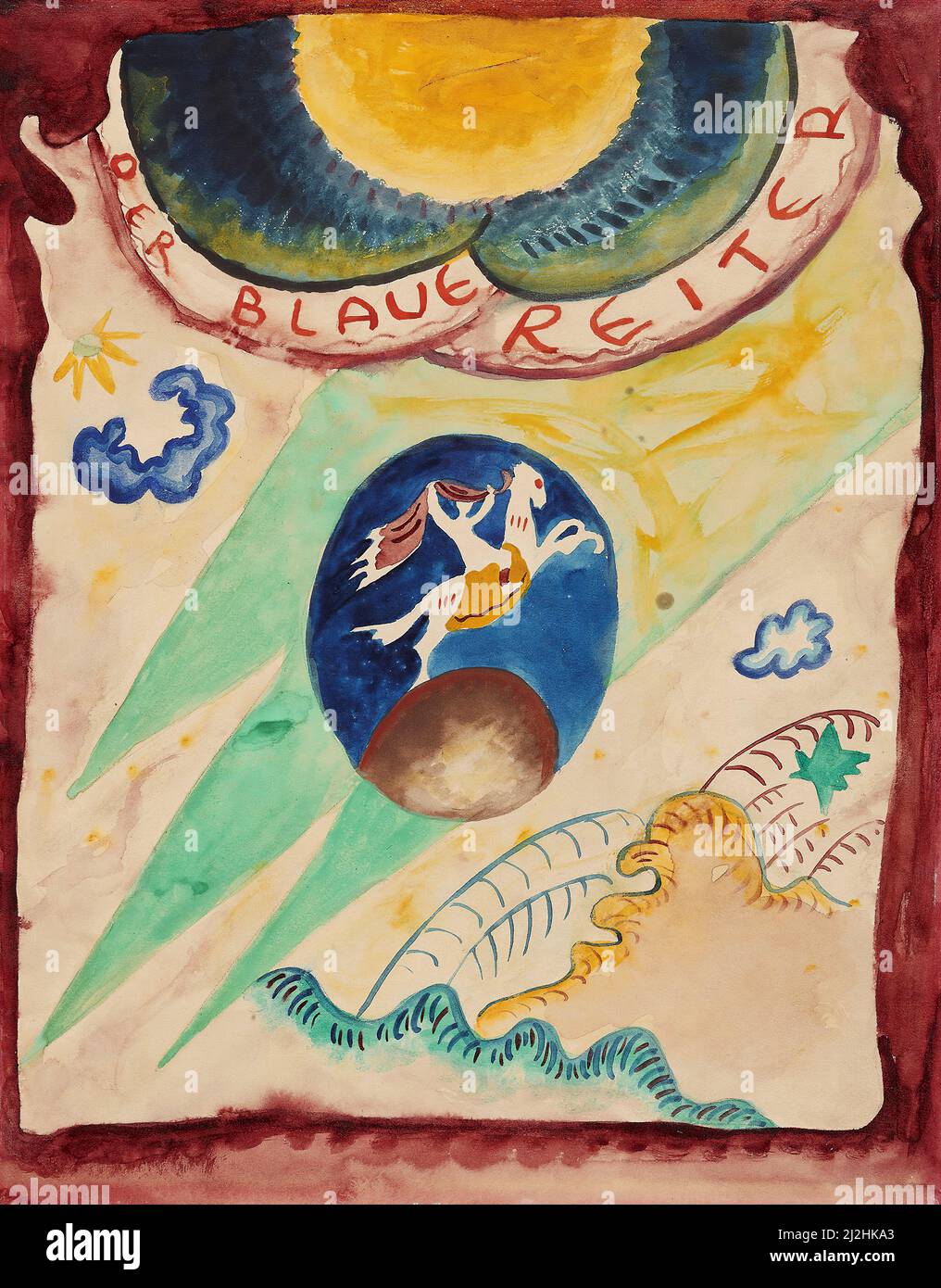 Painting by Wassily Kandinsky, 1910s. Design for the cover of the ...