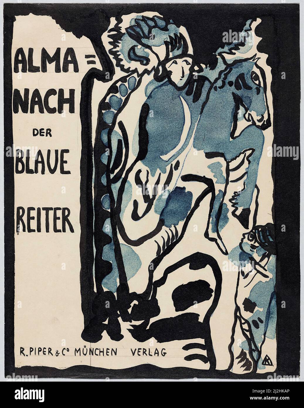 Painting by Wassily Kandinsky, 1910s. Final design for the cover of the ...