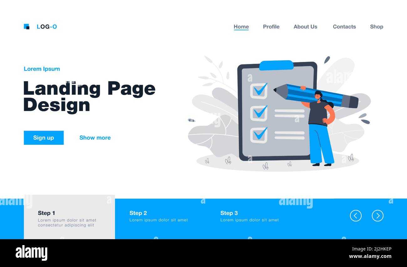 Tiny businesswoman checking completed tasks on clipboard flat vector ...