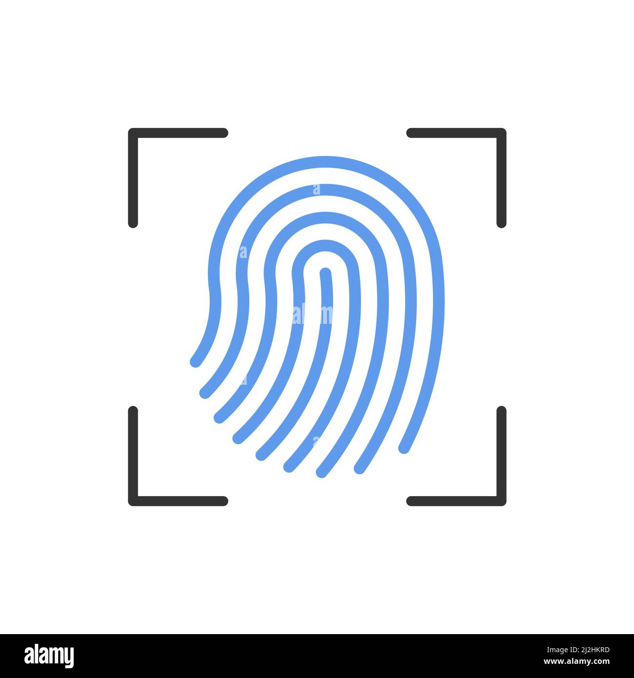 Fingerprint scan black and blue vector icon Stock Vector Image & Art ...