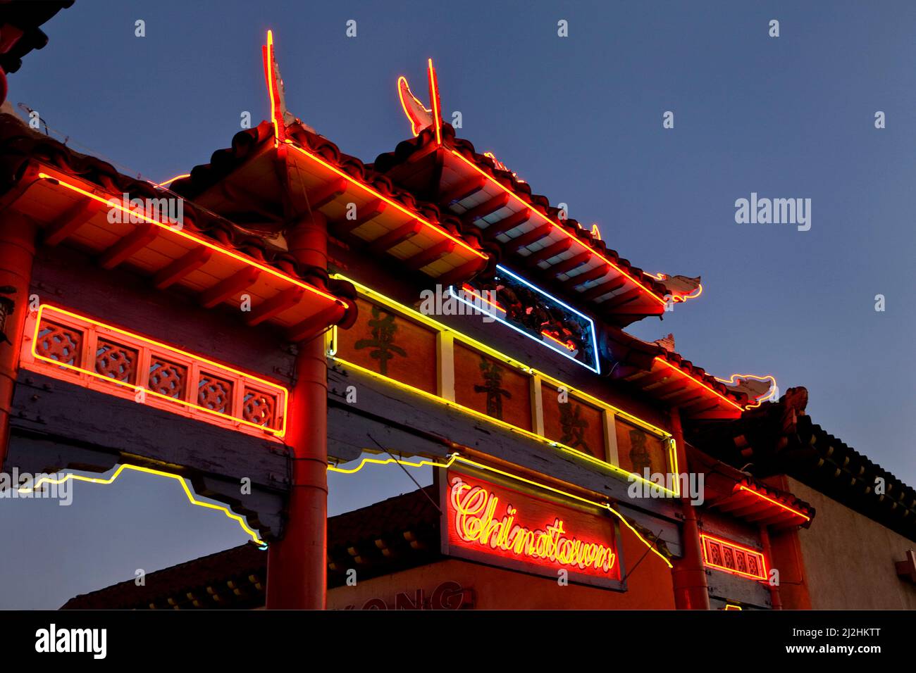 Chinatown gate dusk Stock Photo - Alamy