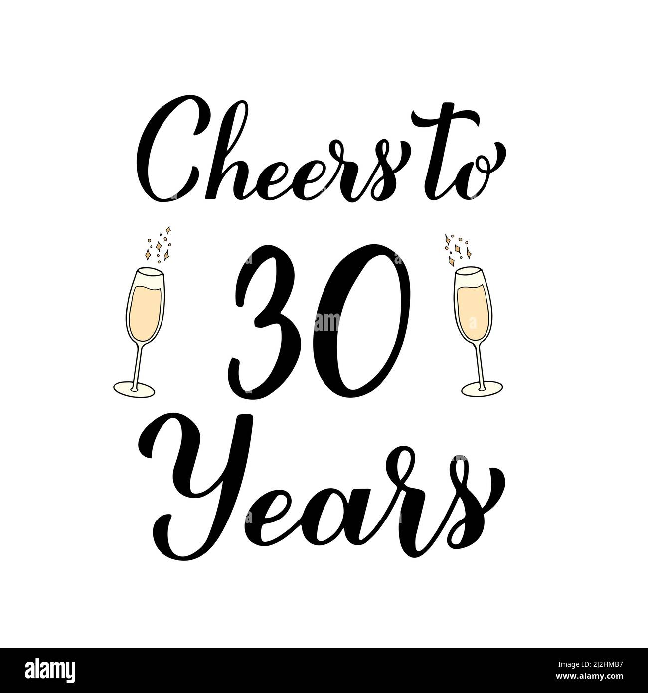 Cheers to 30 years calligraphy hand lettering with glasses of champagne ...