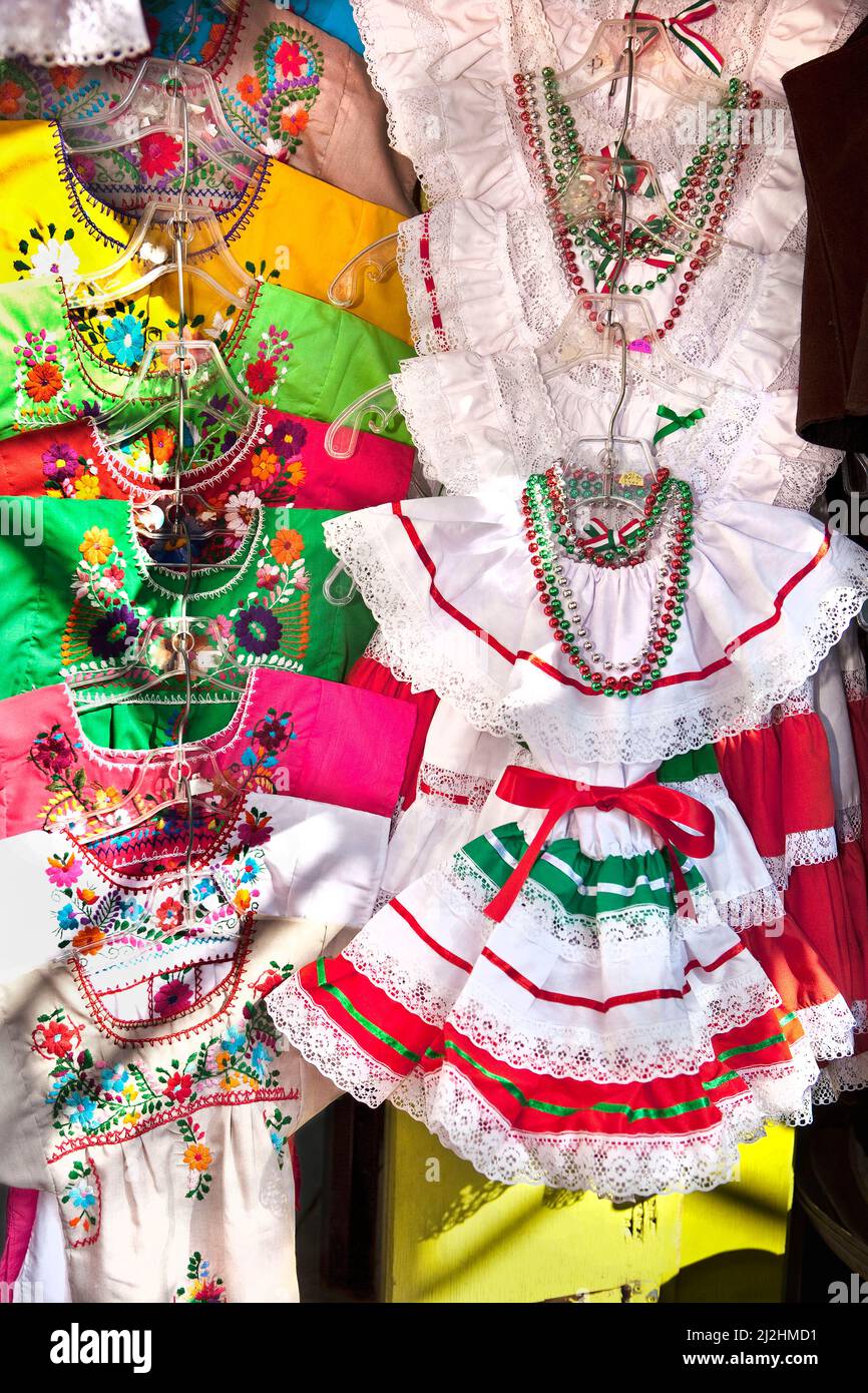 Traditional style girls dresses on sale at Mexican Independence Day in ...