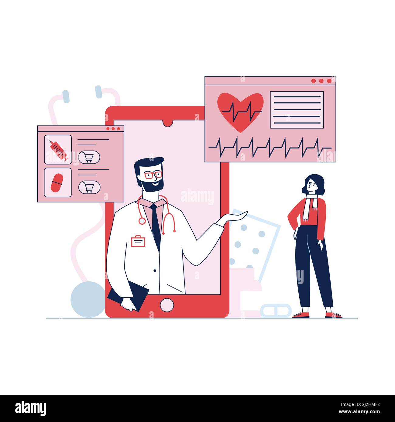 Medical consultation cartoon landing Cut Out Stock Images & Pictures ...