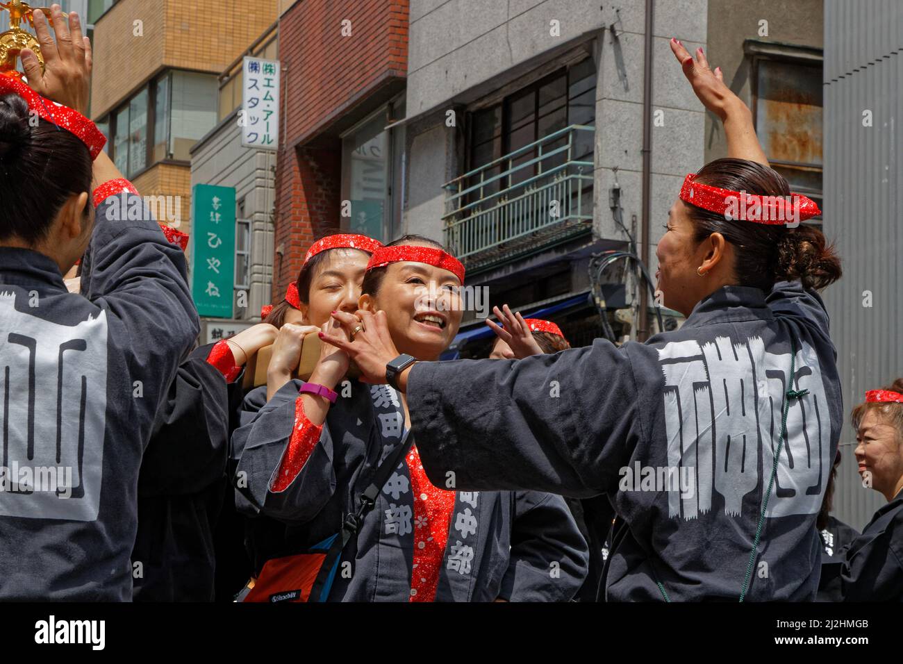 TOKYO, JAPAN, May 12, 2019 : A group of women during Kanda Matsuri, one ...