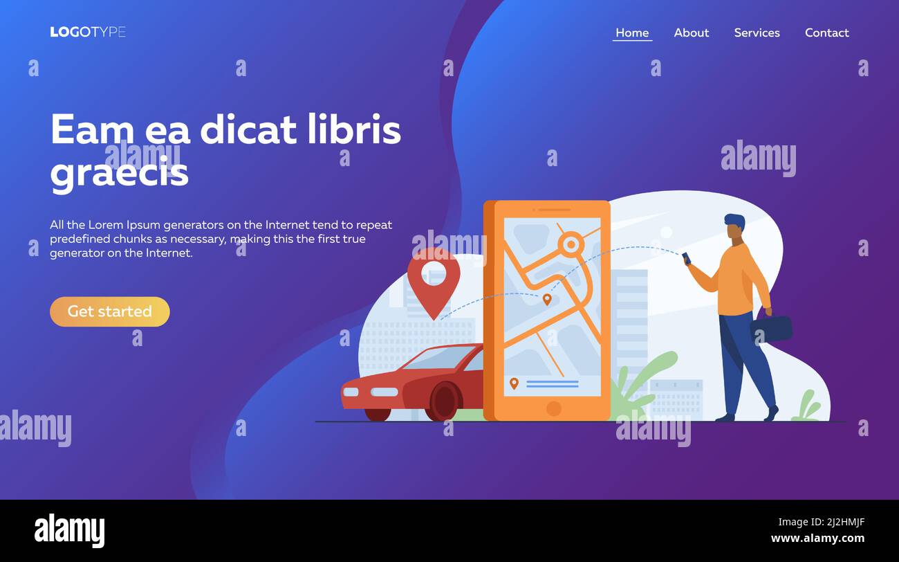 Customer using online app for taxi order or car rent. Man searching cab ...