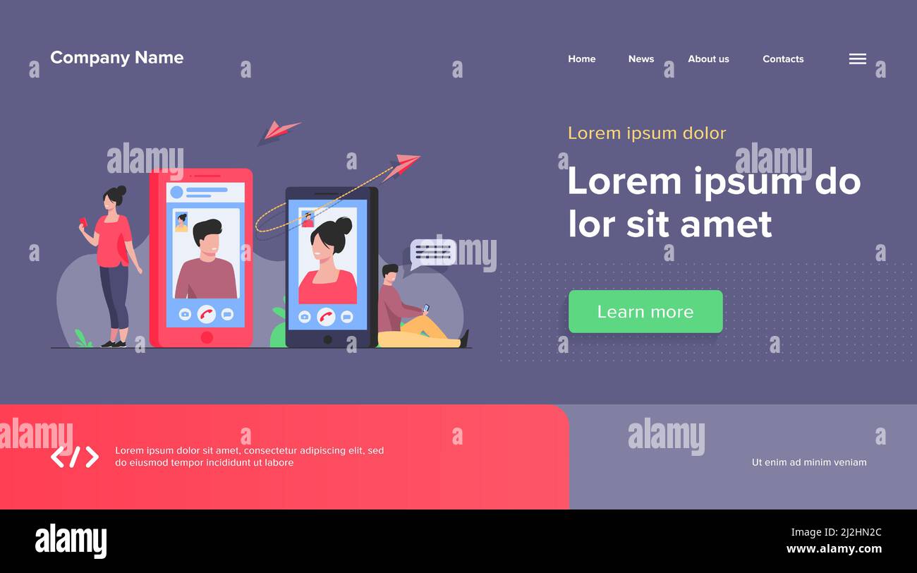 Video call screen couple Stock Vector Images - Alamy