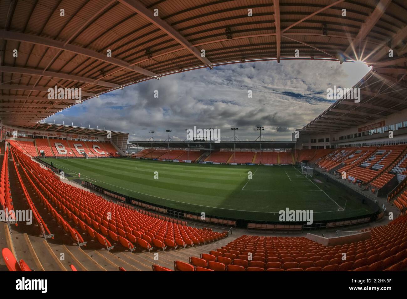 Blackpool, UK. 02nd Apr, 2022. A general view of Bloomfield Road ahead ...