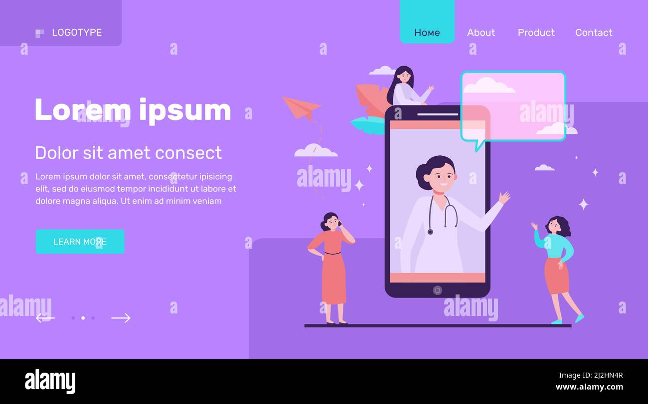 Doctor consultation online. Smartphone, chat, physician flat vector ...