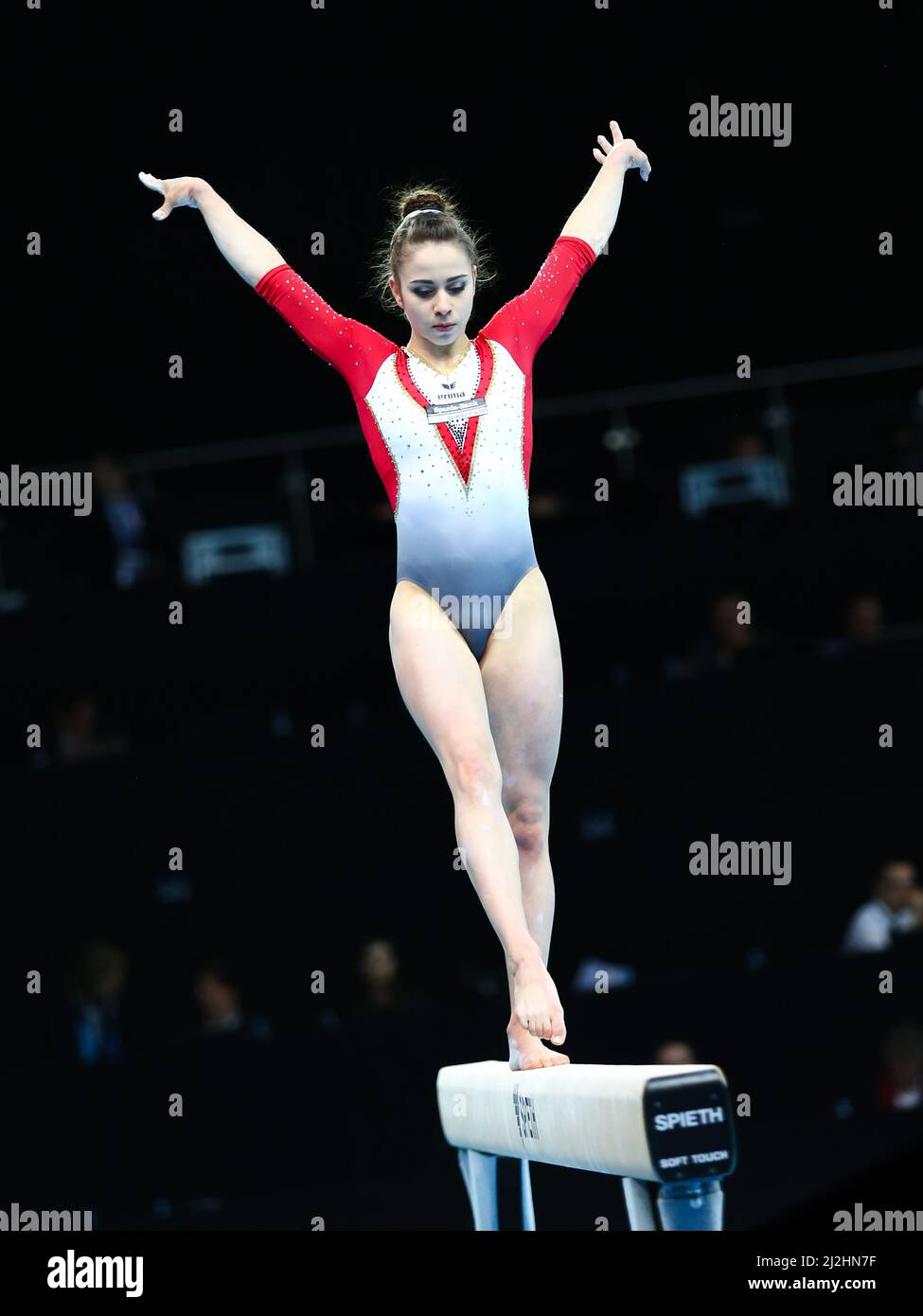 Szczecin, Poland, April 11, 2019: german gymnast Leah Griesser competes ...