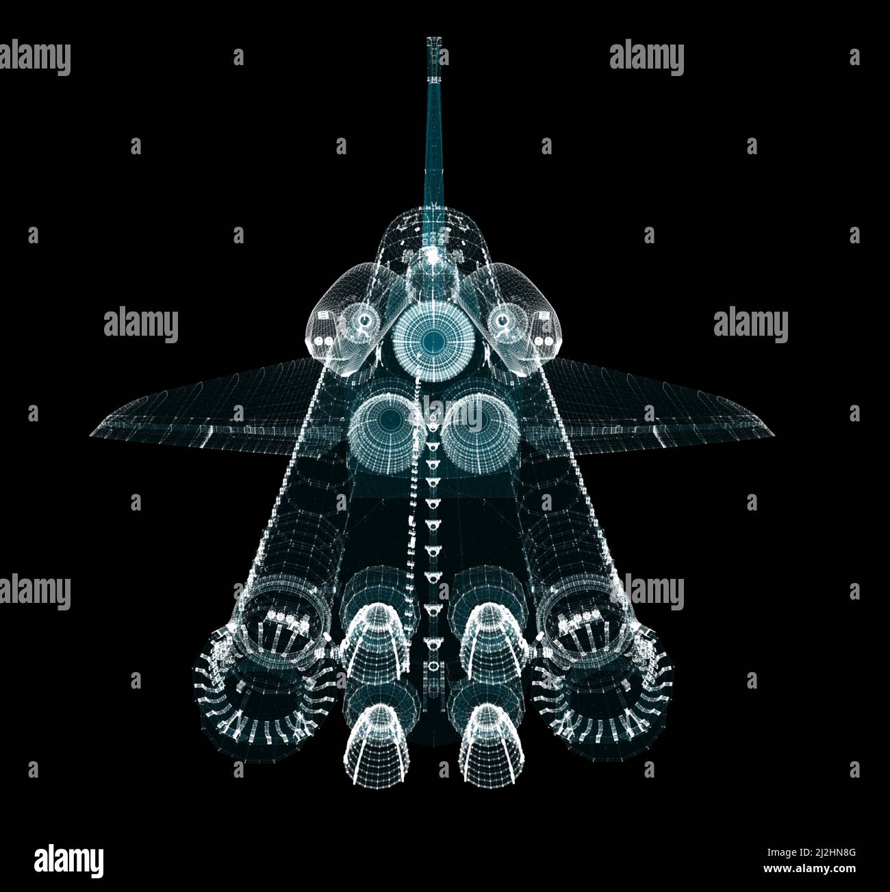 Abstract space rocket and shuttle. All of the particles Stock Photo - Alamy