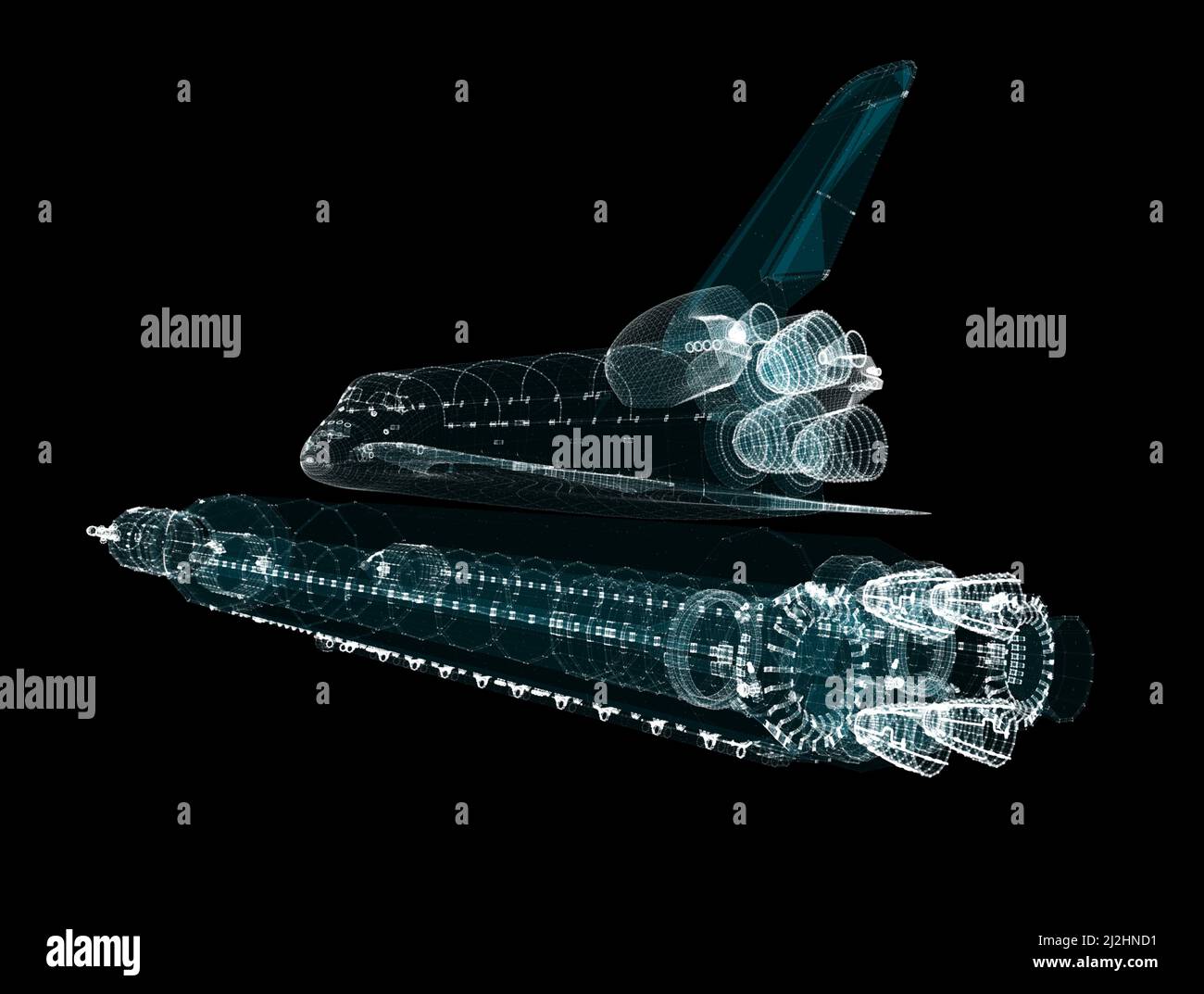 Abstract space rocket and shuttle. All of the particles Stock Photo - Alamy