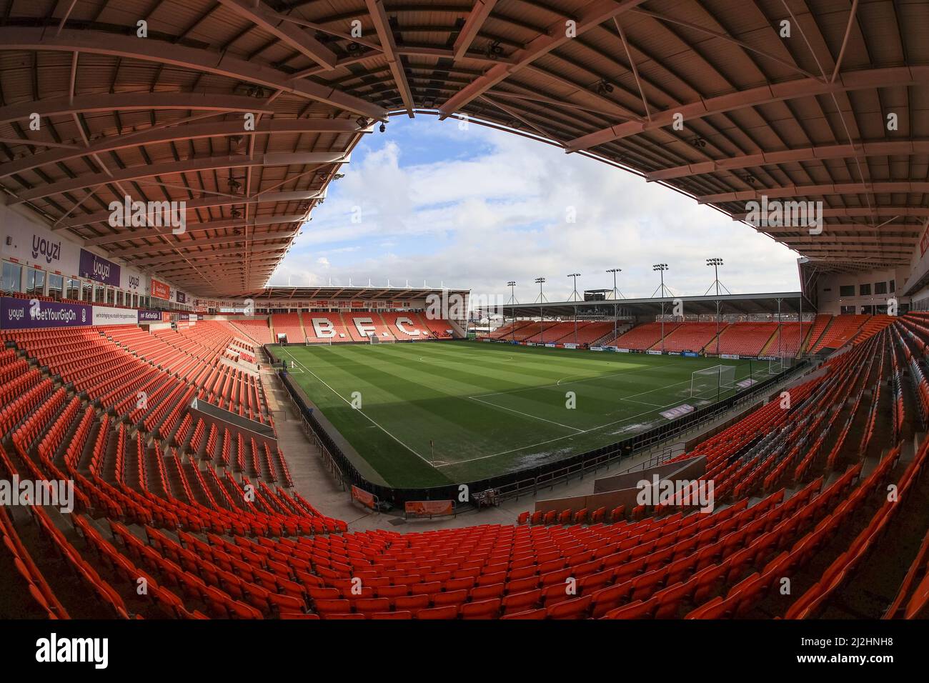 Blackpool, UK. 02nd Apr, 2022. A general view of Bloomfield Road ahead ...