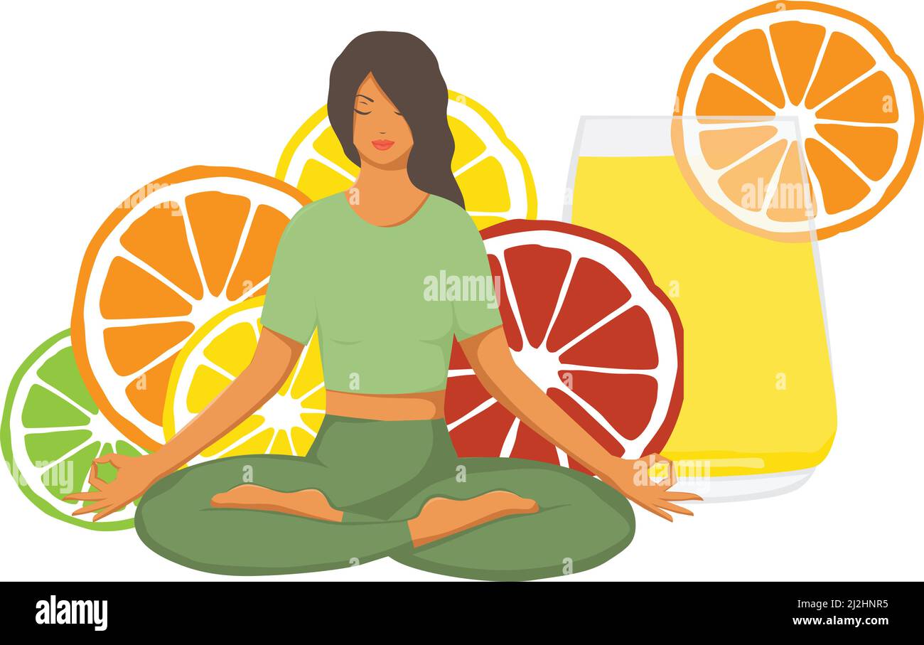 fruit and yoga Stock Vector Image & Art - Alamy