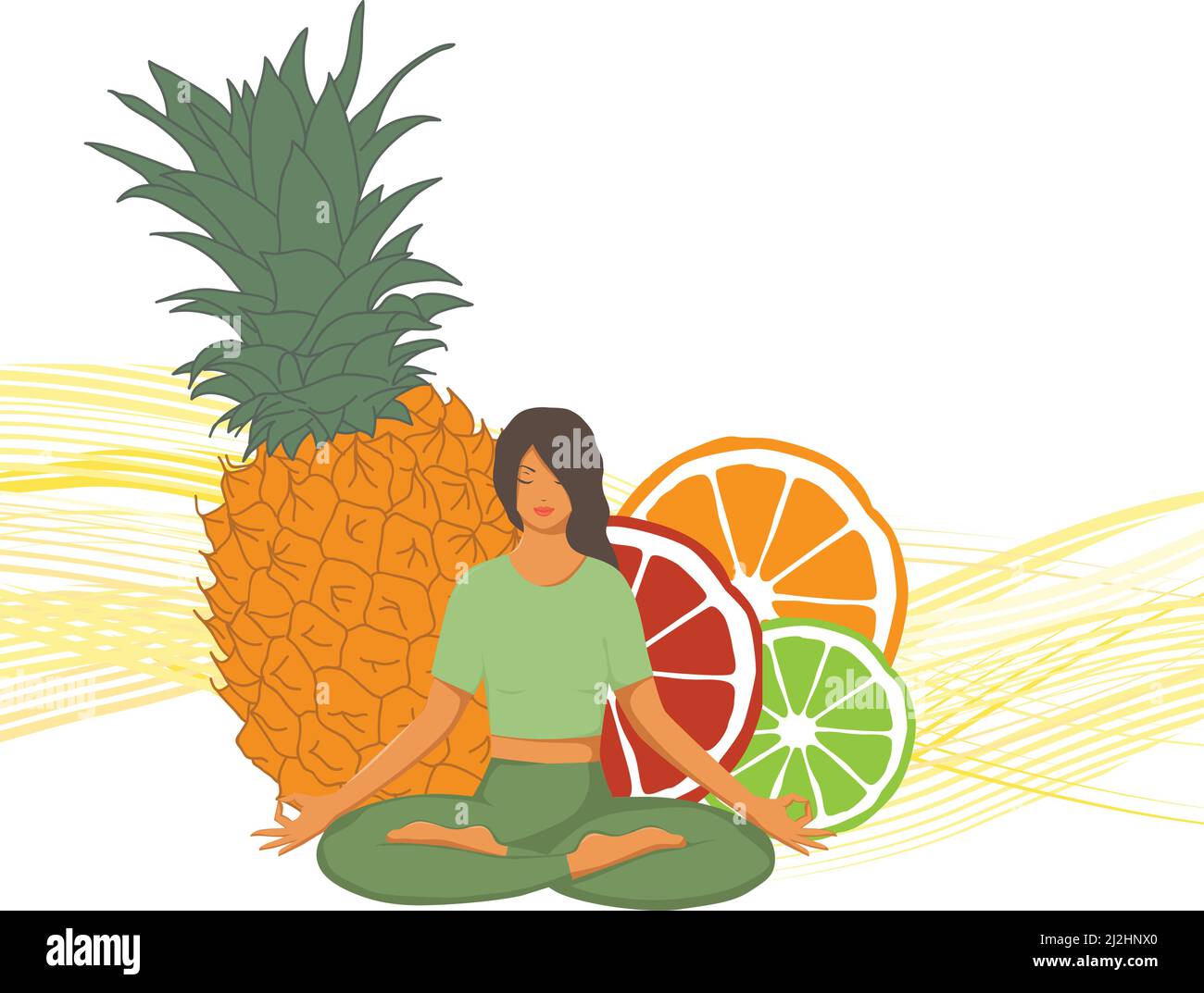 fruit and yoga Stock Vector Image & Art - Alamy