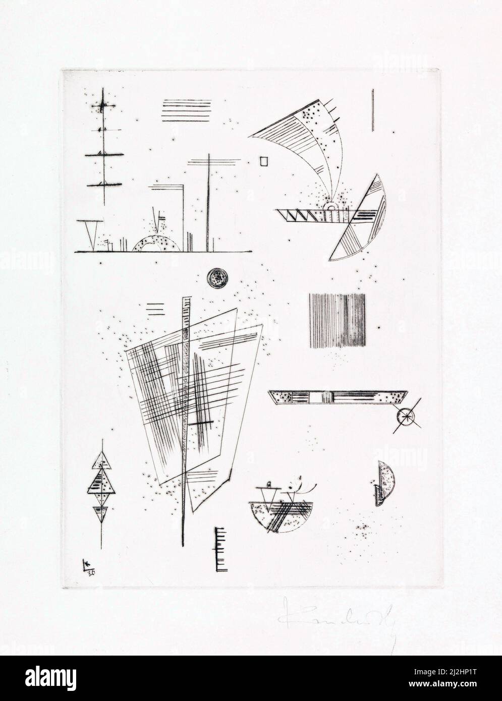 Painting by Wassily Kandinsky, 1930s. Erste Radierung fur die Editions ... Painting by Wassily Kandinsky, 1930s. Erste Radierung fur die Editions ...