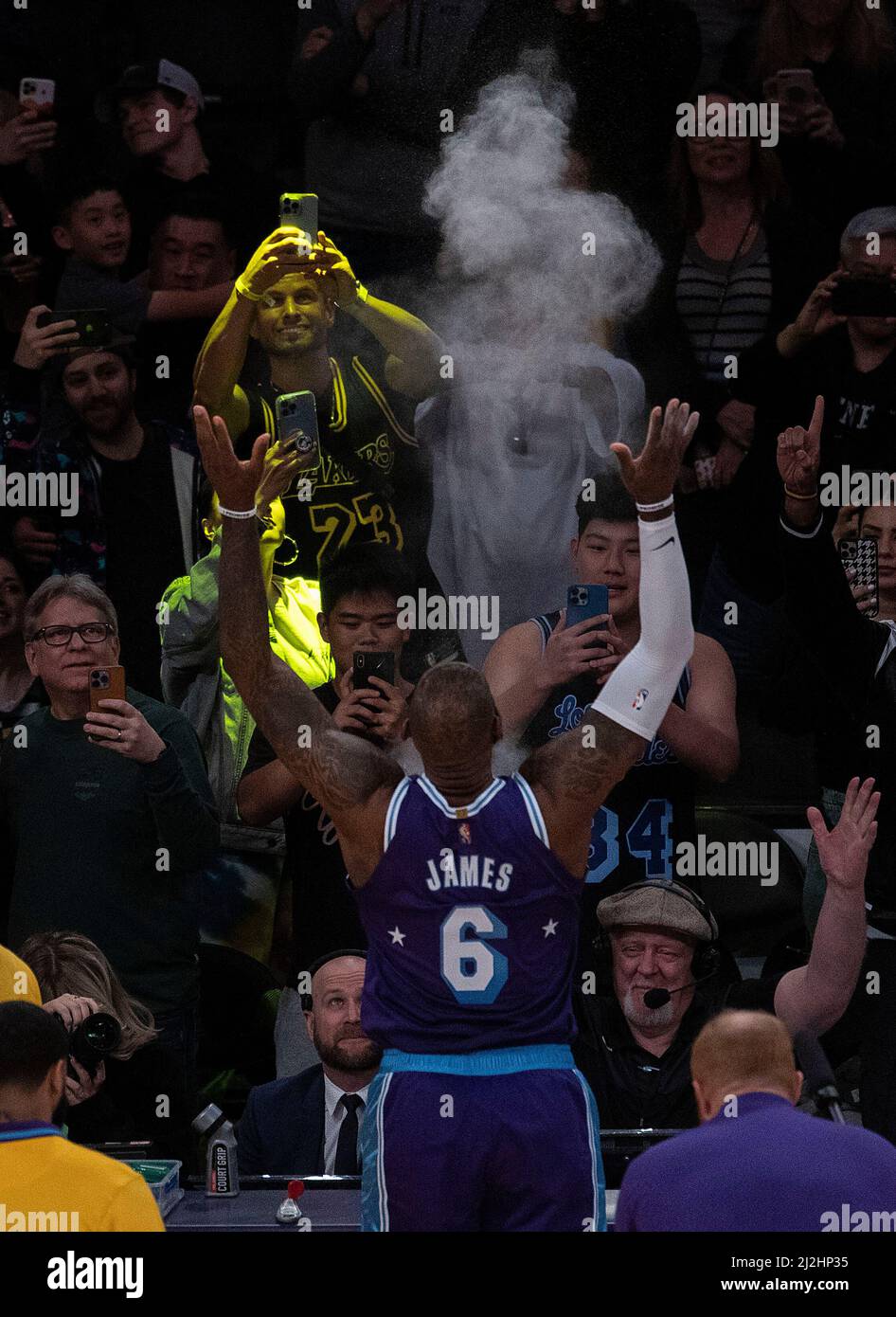April 1, 2022, Los Angeles, California, USA: LeBron James #6 of the Los ...