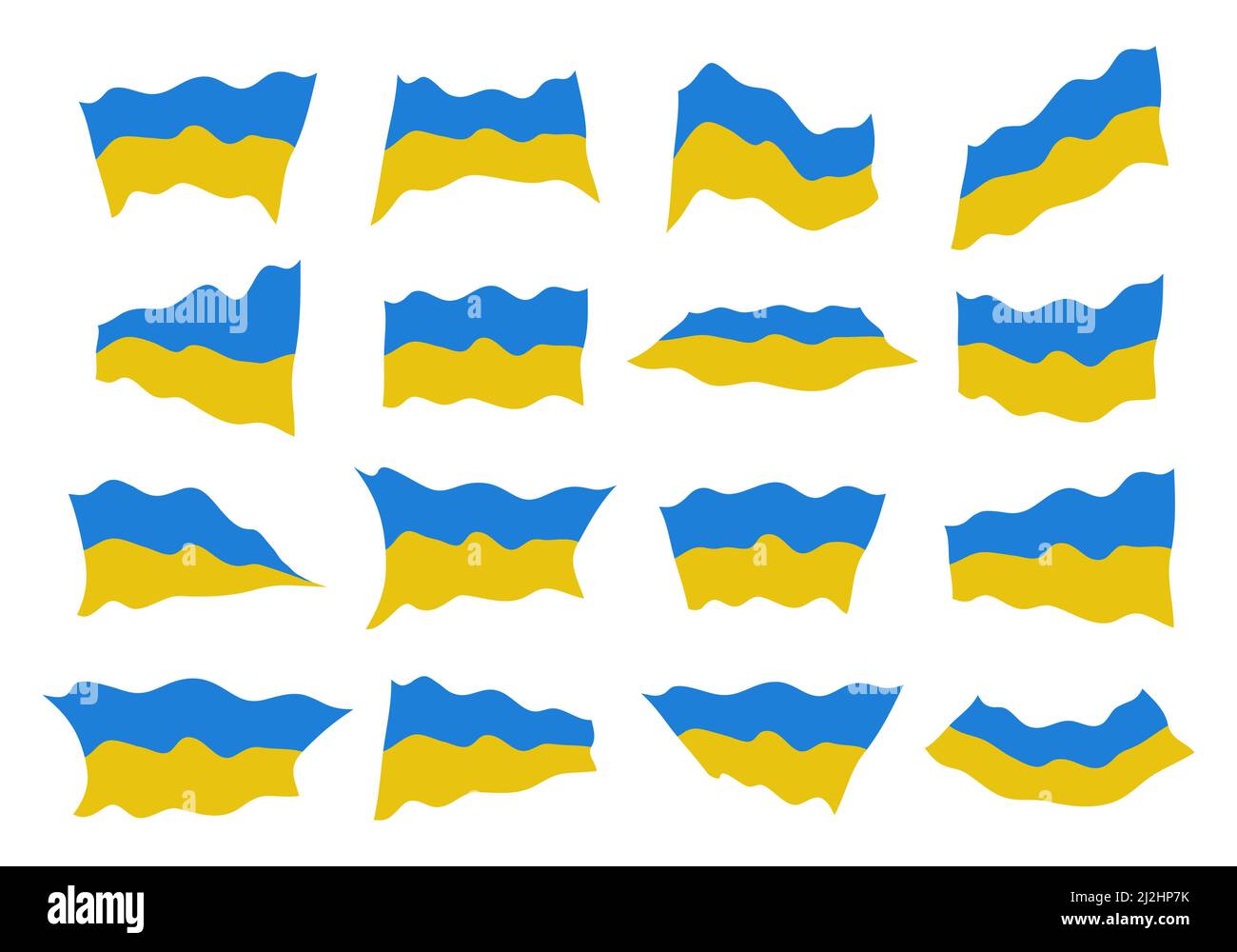 Set Ukrainian flag yellow blue color. Symbol of freedom and democracy ...
