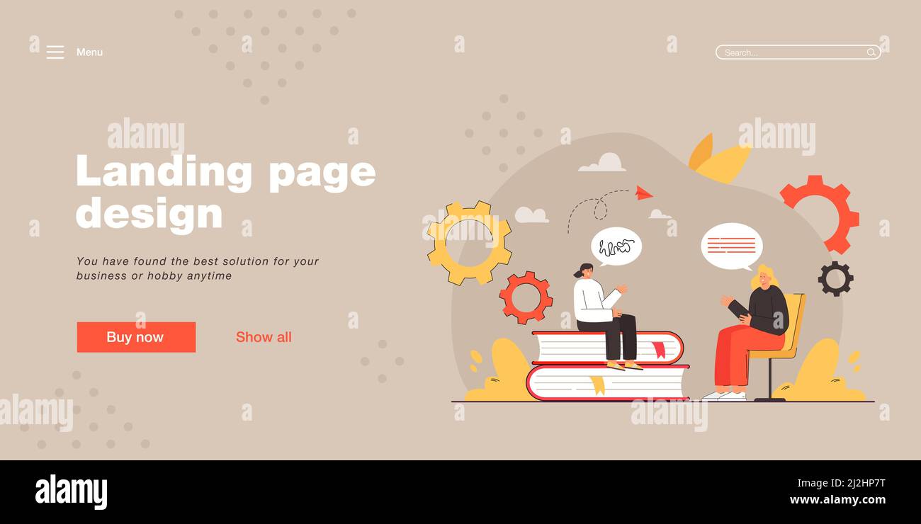 Cartoon child talking to pathologist. Therapist helping girl develop ...