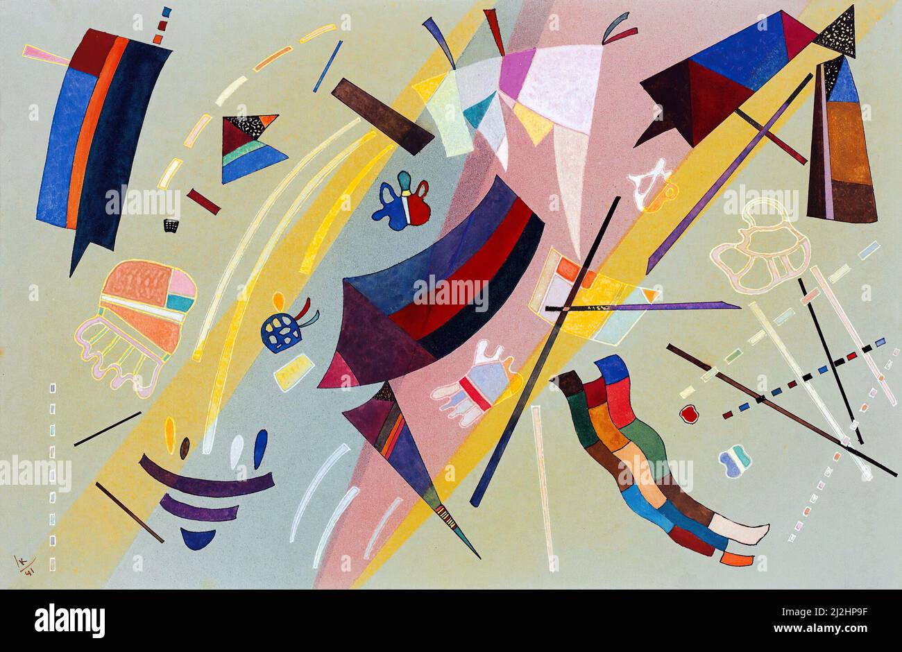 Painting by Wassily Kandinsky, 1940s. Bauhaus years. Sans Titre (1941 ...