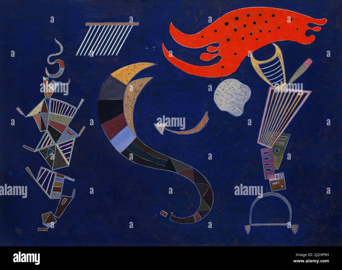 Painting by Wassily Kandinsky, 1940s. Bauhaus years. The Arrow (1943 ...