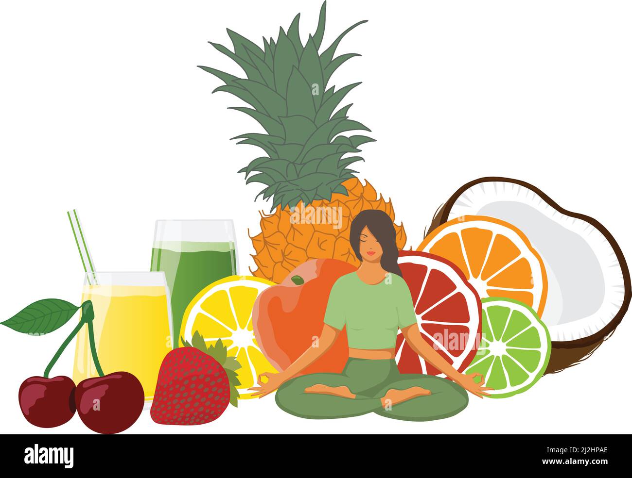 fruit and yoga Stock Vector Image & Art - Alamy