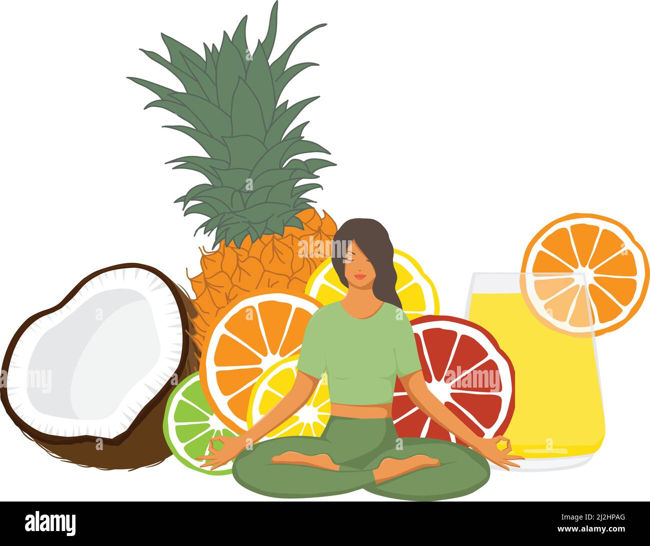 fruit and yoga Stock Vector Image & Art - Alamy