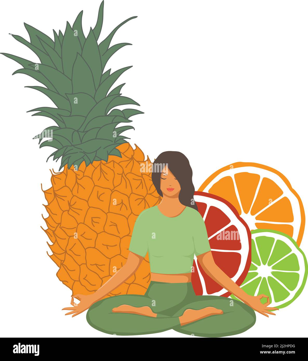 fruit and yoga Stock Vector Image & Art - Alamy