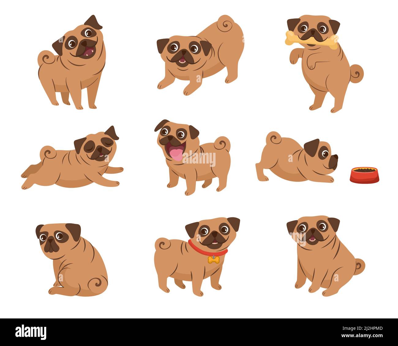 Dogs Playing Together Cartoon