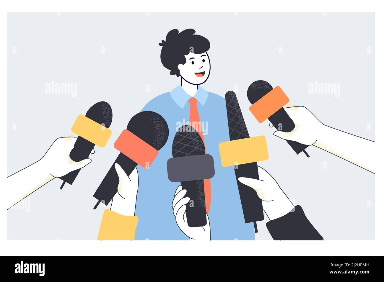 Cartoon illustration politician character giving hi-res stock ...
