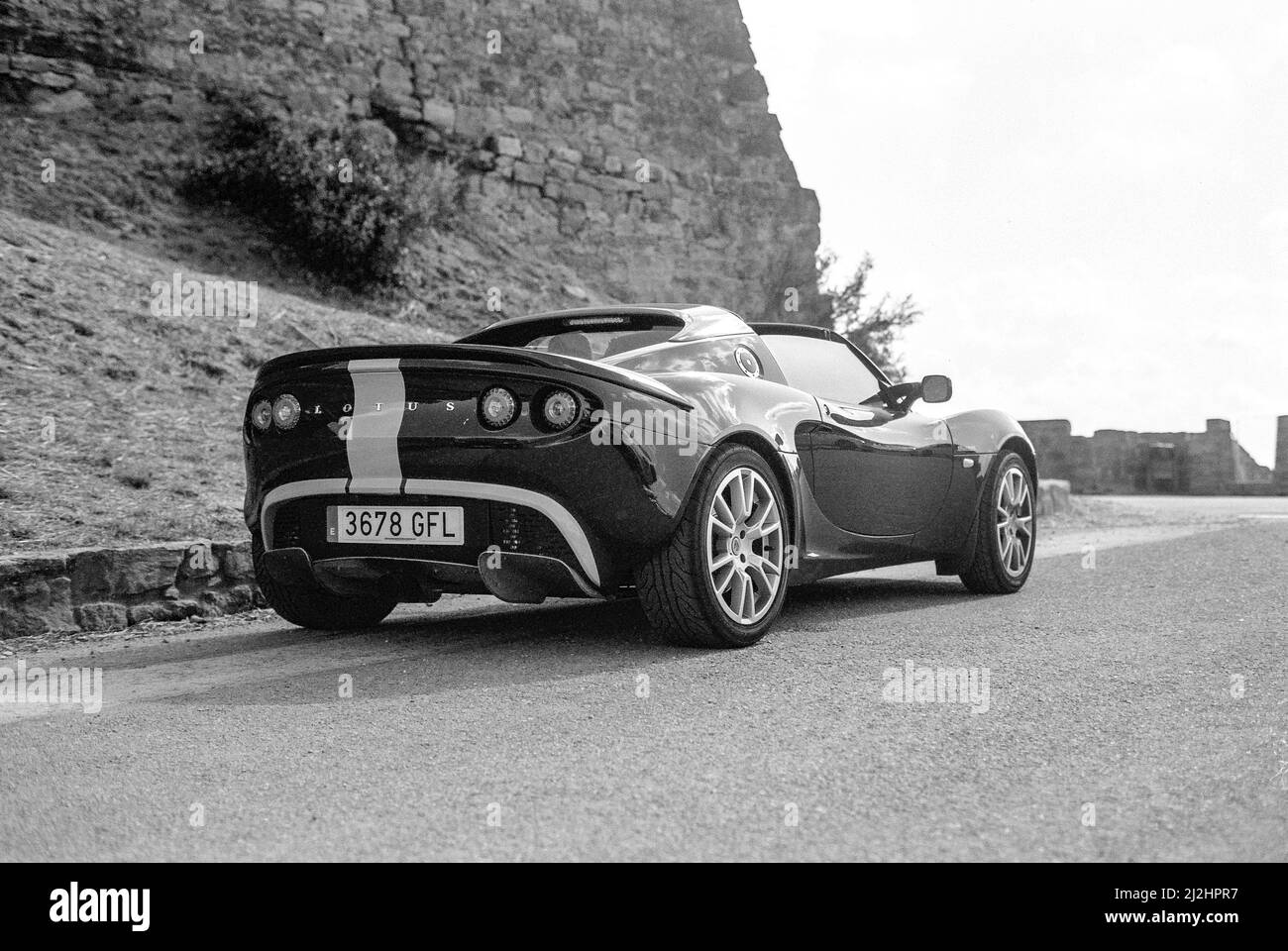 Car travel on road Black and White Stock Photos & Images - Alamy