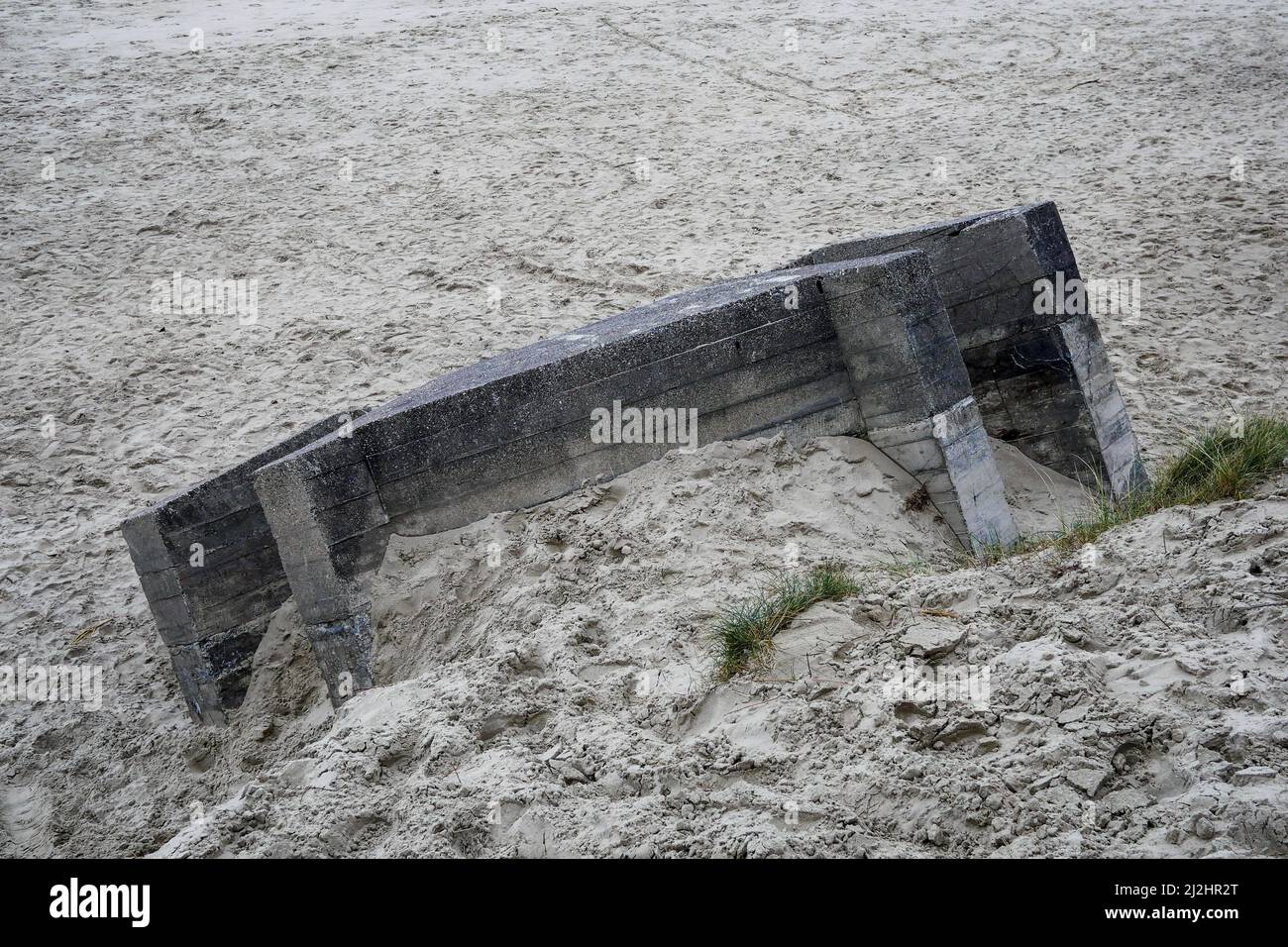 WWII German Blockhaus, Bray-Dunes, Nord, Hauts-de-France, France Stock ...