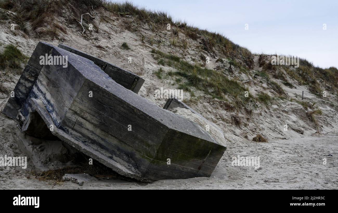 WWII German Blockhaus, Bray-Dunes, Nord, Hauts-de-France, France Stock ...