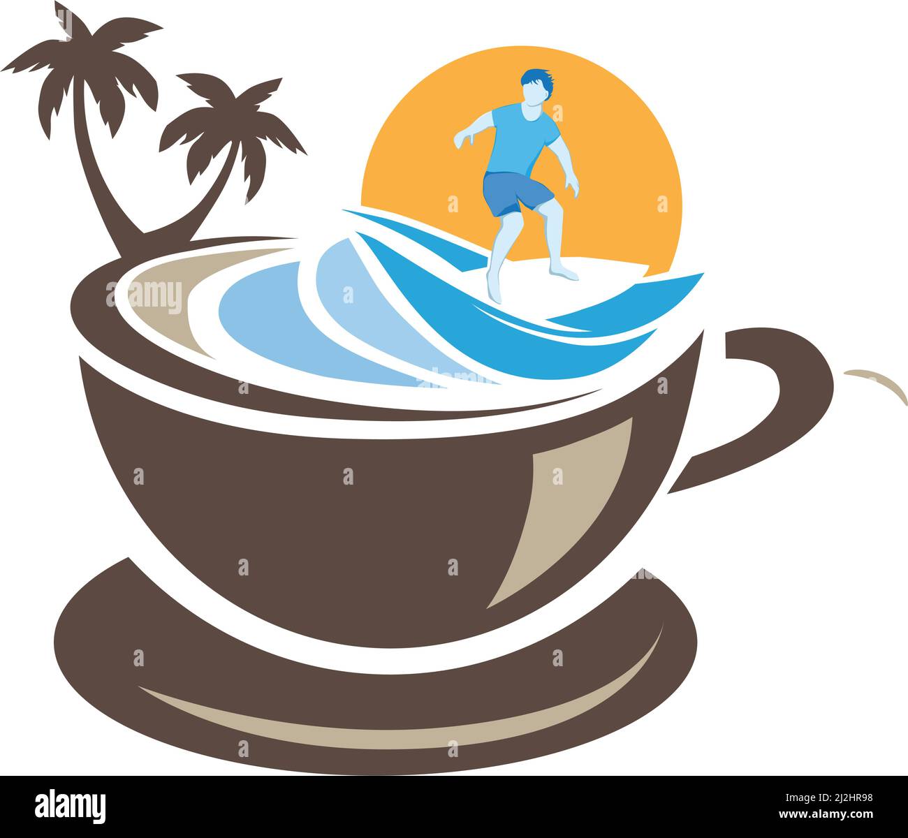 Wave surf café Stock Vector Images - Alamy