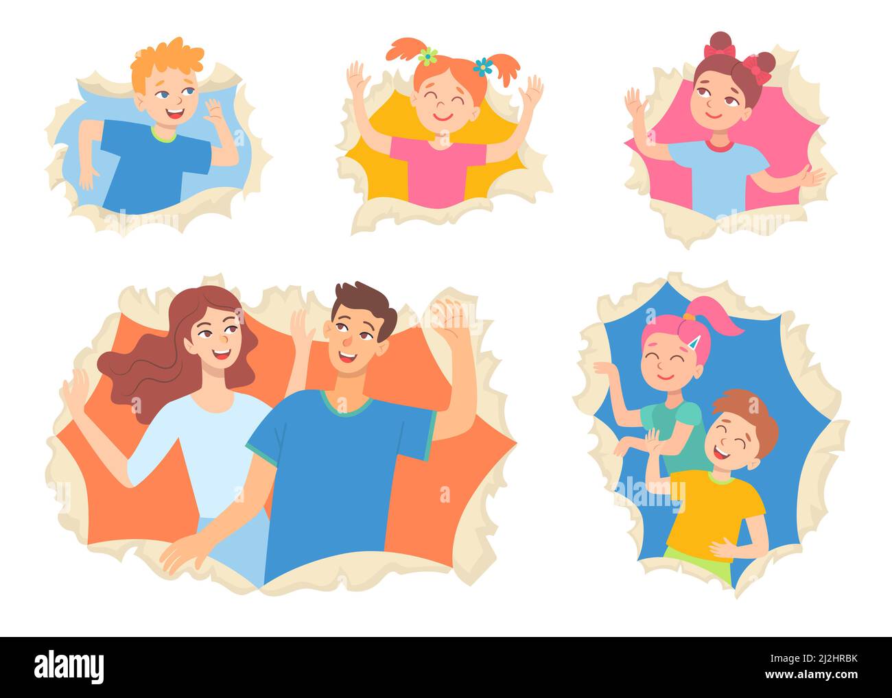 Peeking through wall Stock Vector Images - Alamy