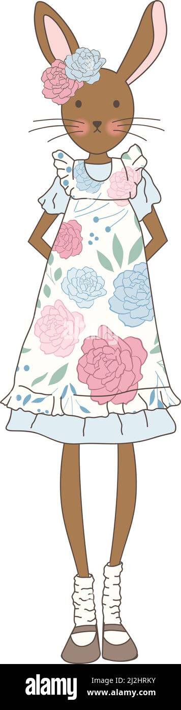 bunny in a dress Stock Vector Image & Art - Alamy